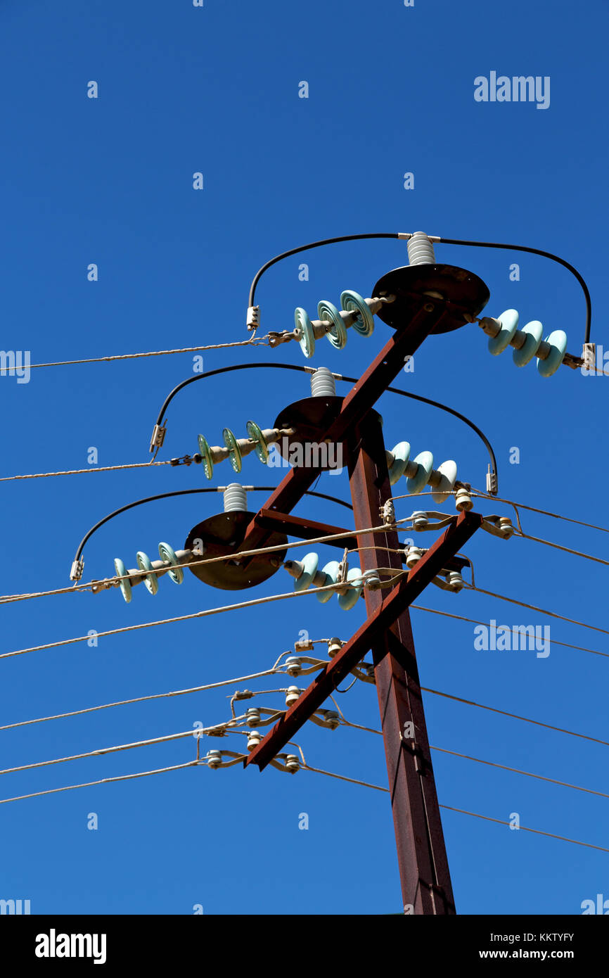 in australia the concept of power line with electrical pole in the ...