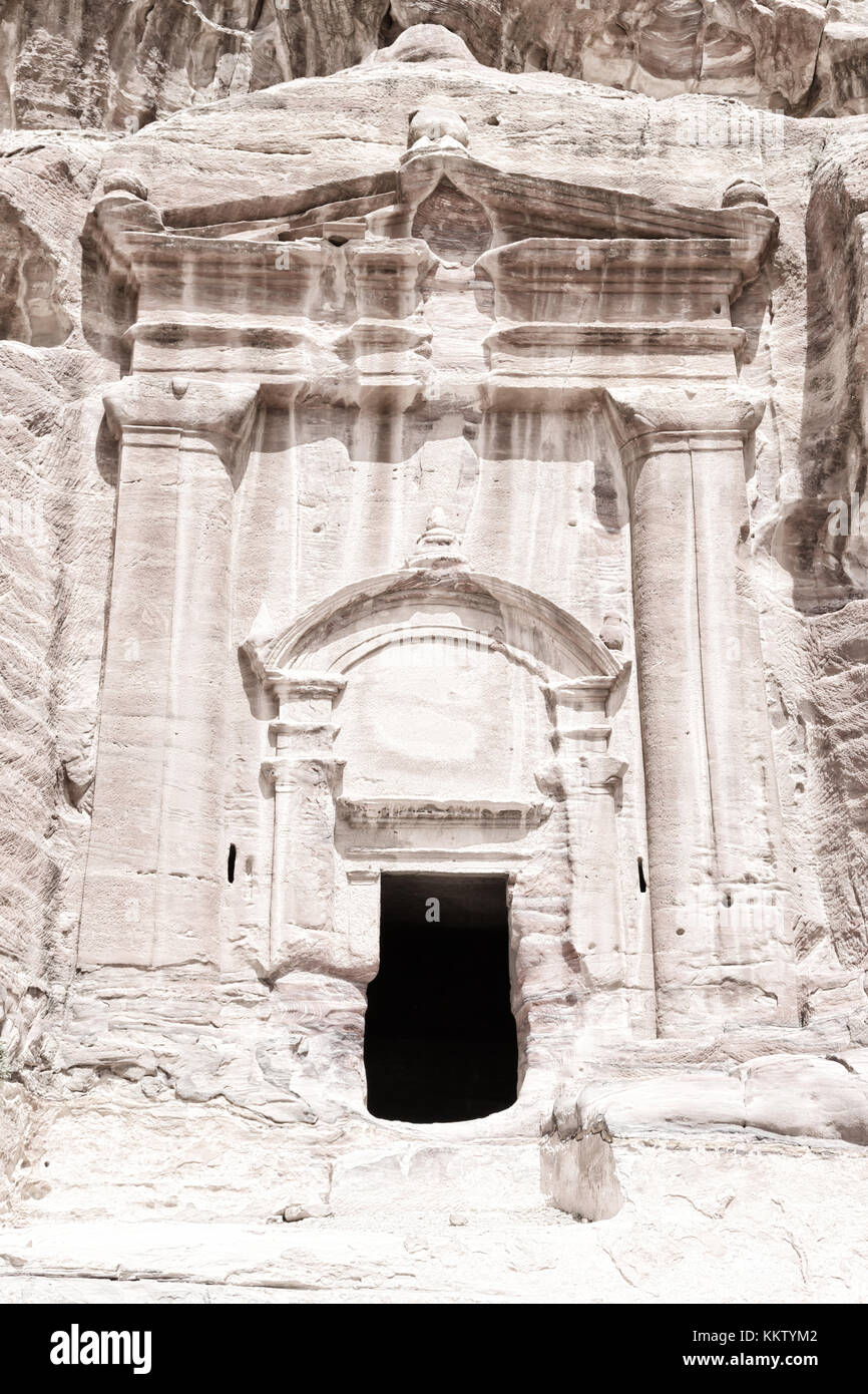 tomb in the antique site of petra in jordan the beautiful wonder of the ...