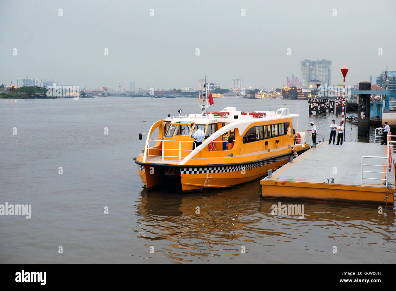 HO CHI MINH CITY, VIET NAM- NOV 28, 2017: Water bus is new public ...