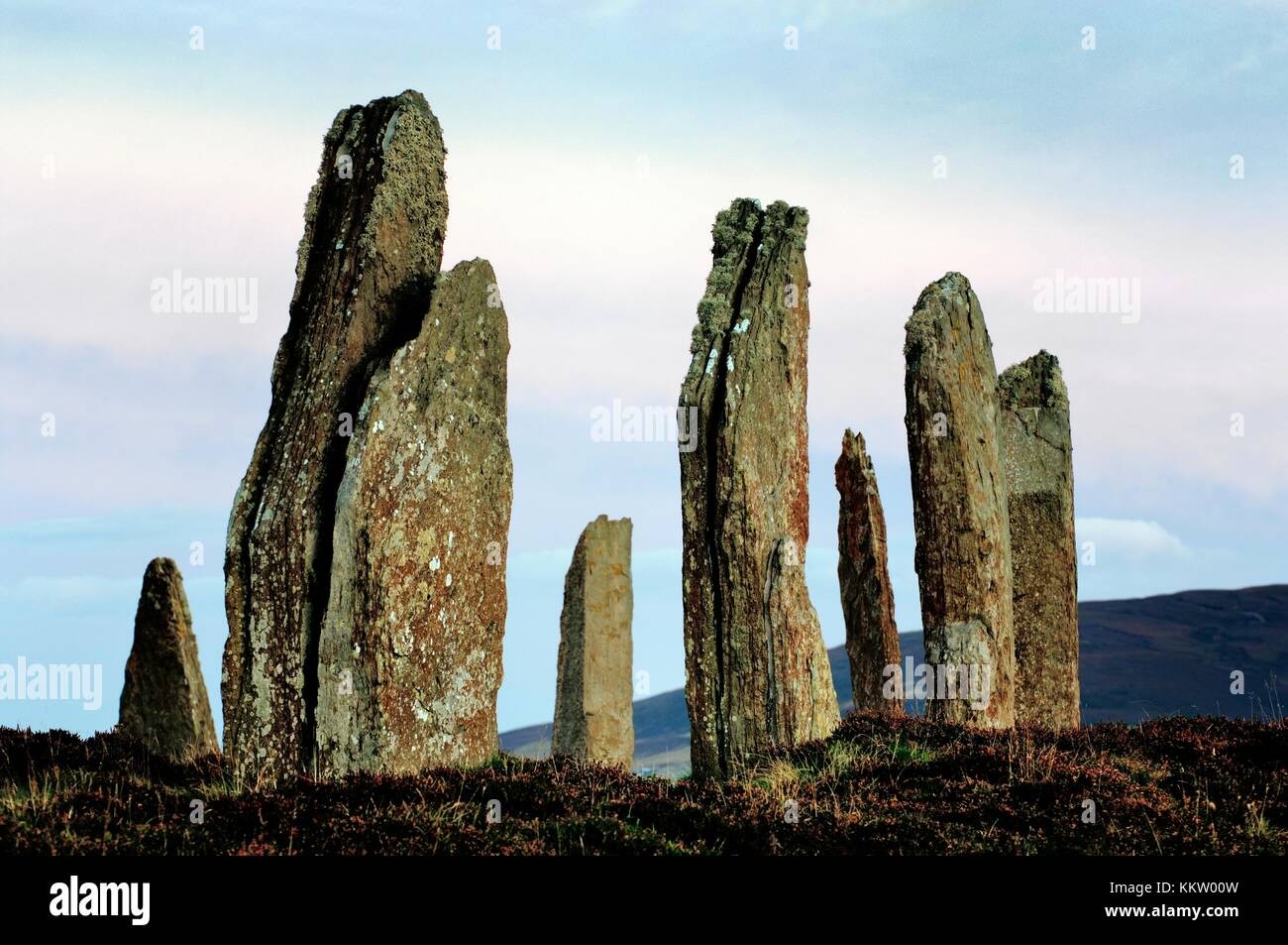 Megalithic standing stones. Part of the Neolithic stone circle The Ring ...