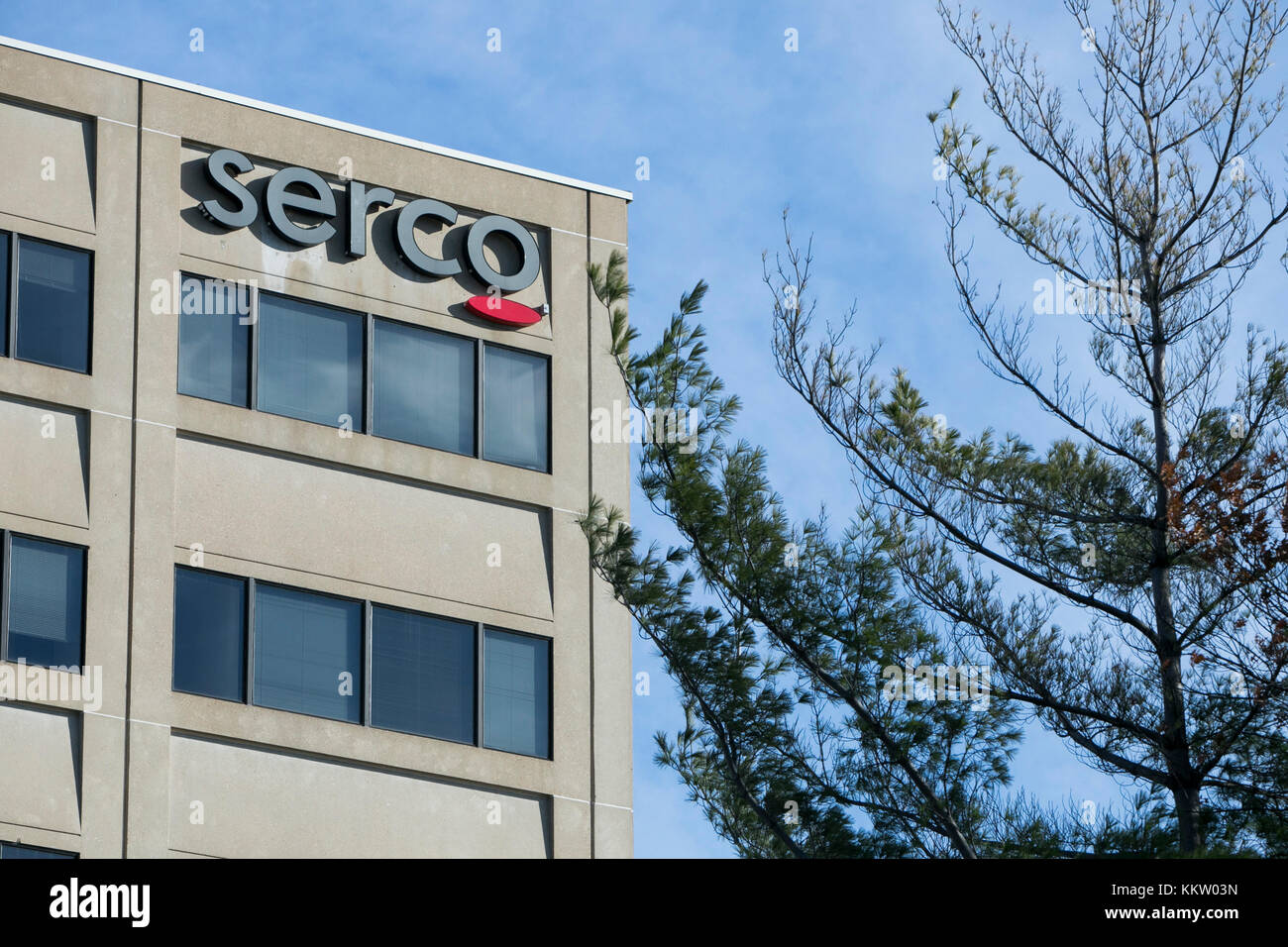 A logo sign outside of a facility occupied by Serco in Fairfax ...