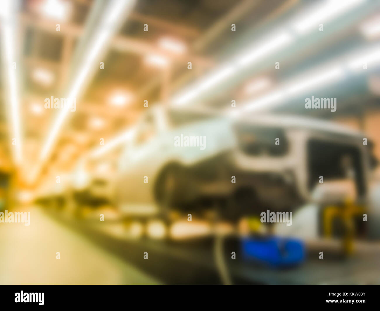 Abstract blured Assembly process of Metal car cab for Automotive ...