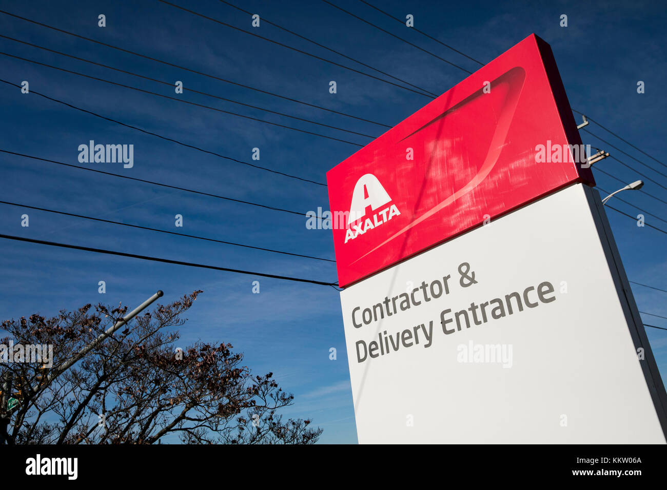 A logo sign outside of a facility occupied by Axalta Coating Systems in ...