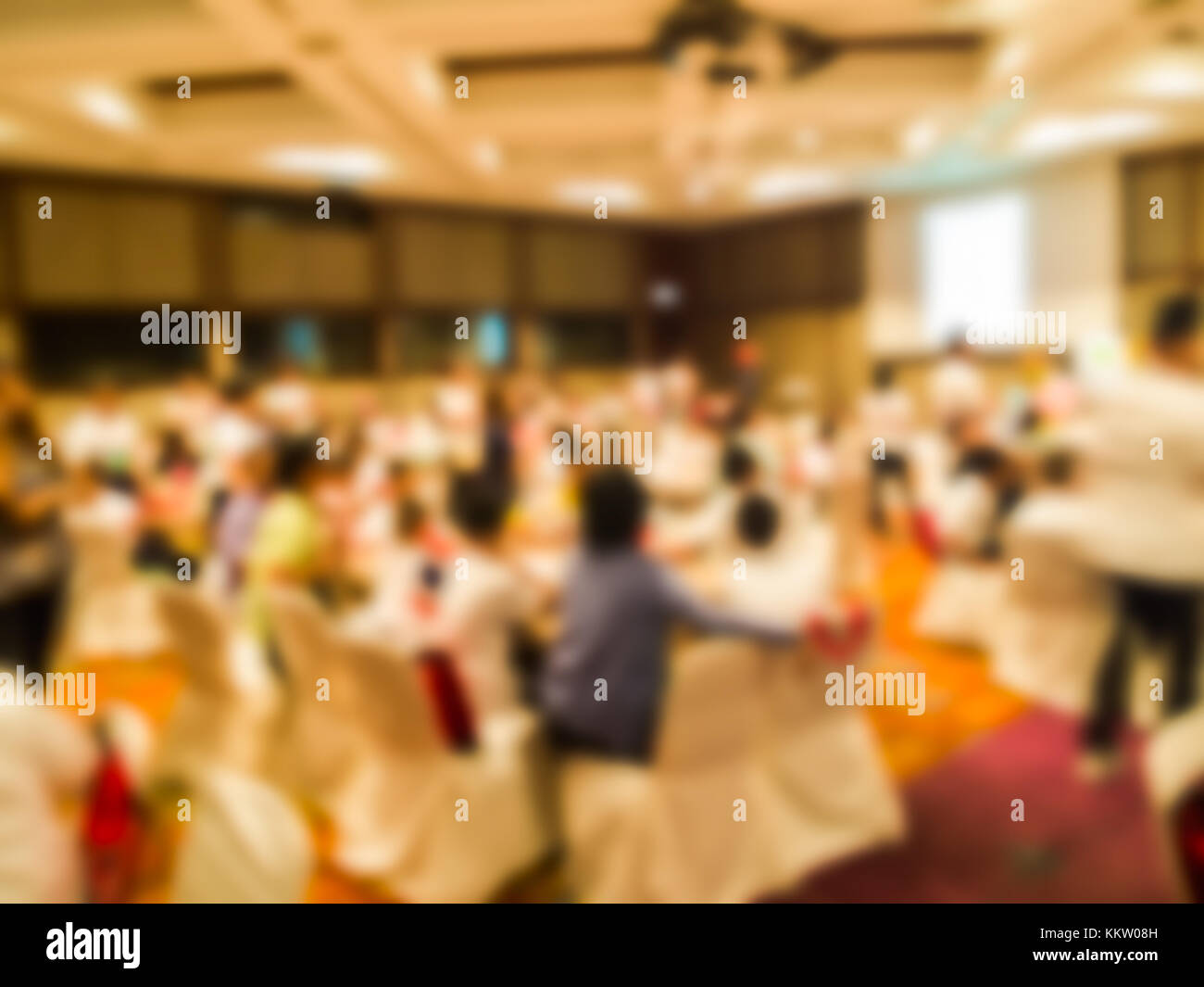 Abstract blurred Business conference meeting in Seminar room with ...