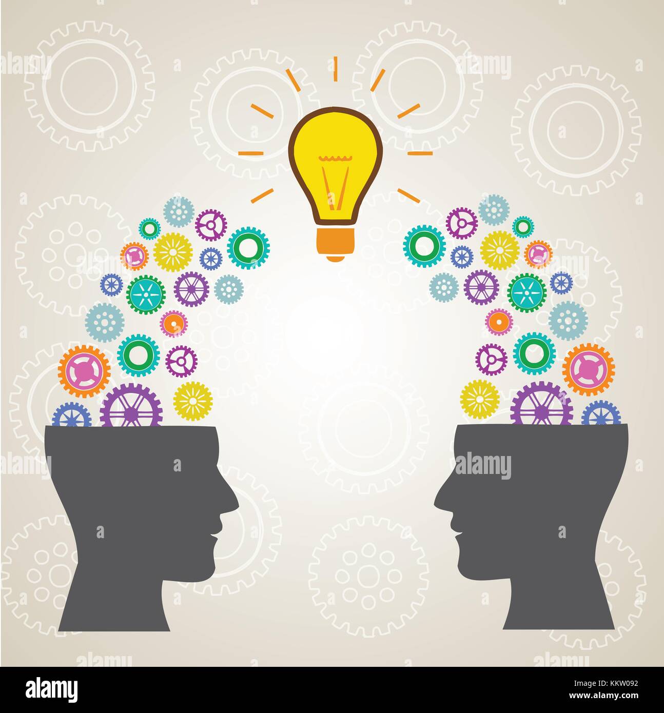 head think communication Stock Photo - Alamy