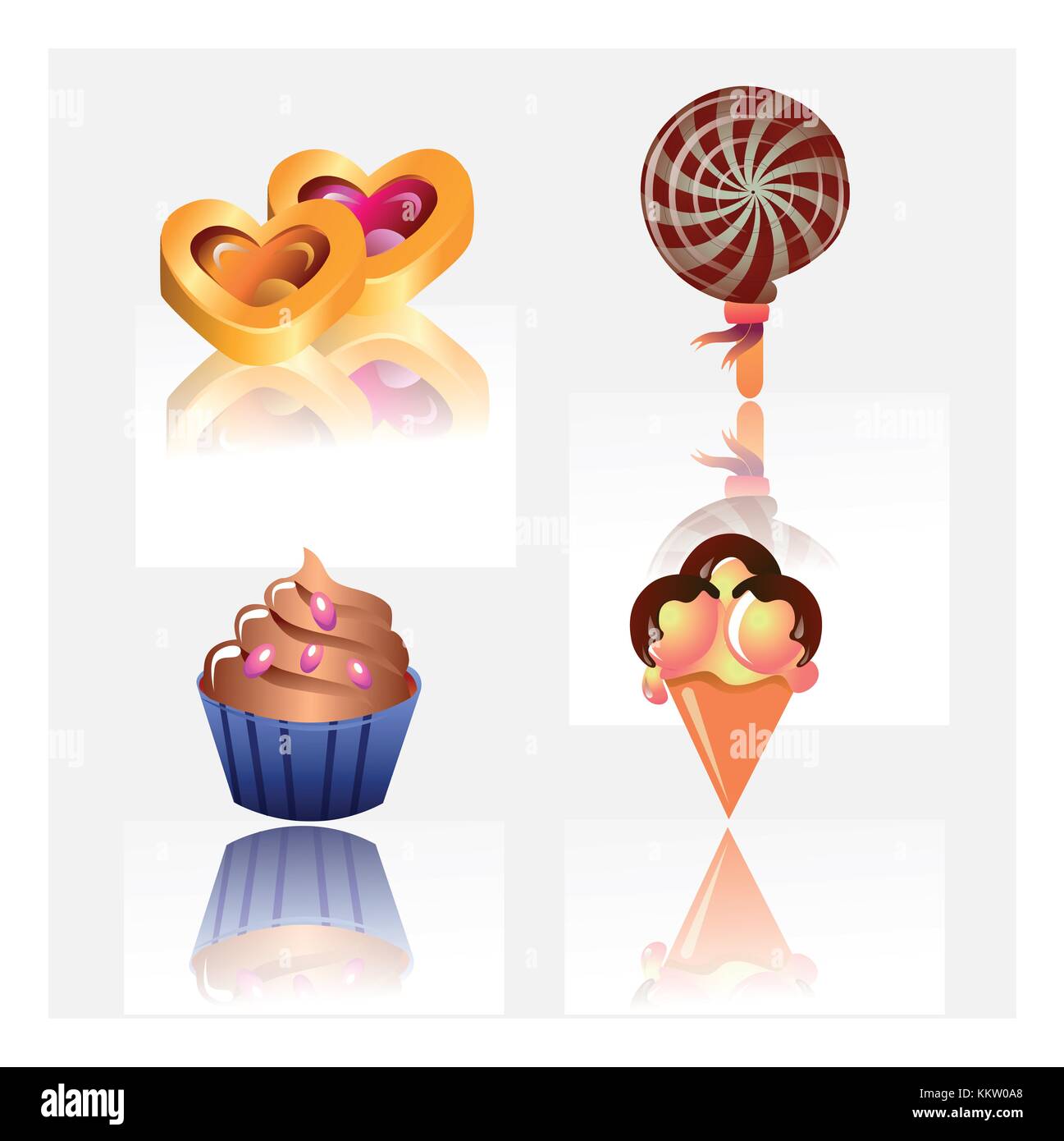 Collection tasty dairy products Cut Out Stock Images & Pictures - Alamy