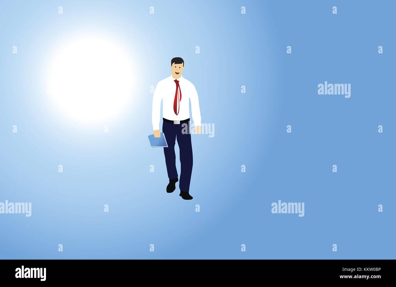 image of a businessman walking with a notepad Stock Photo - Alamy
