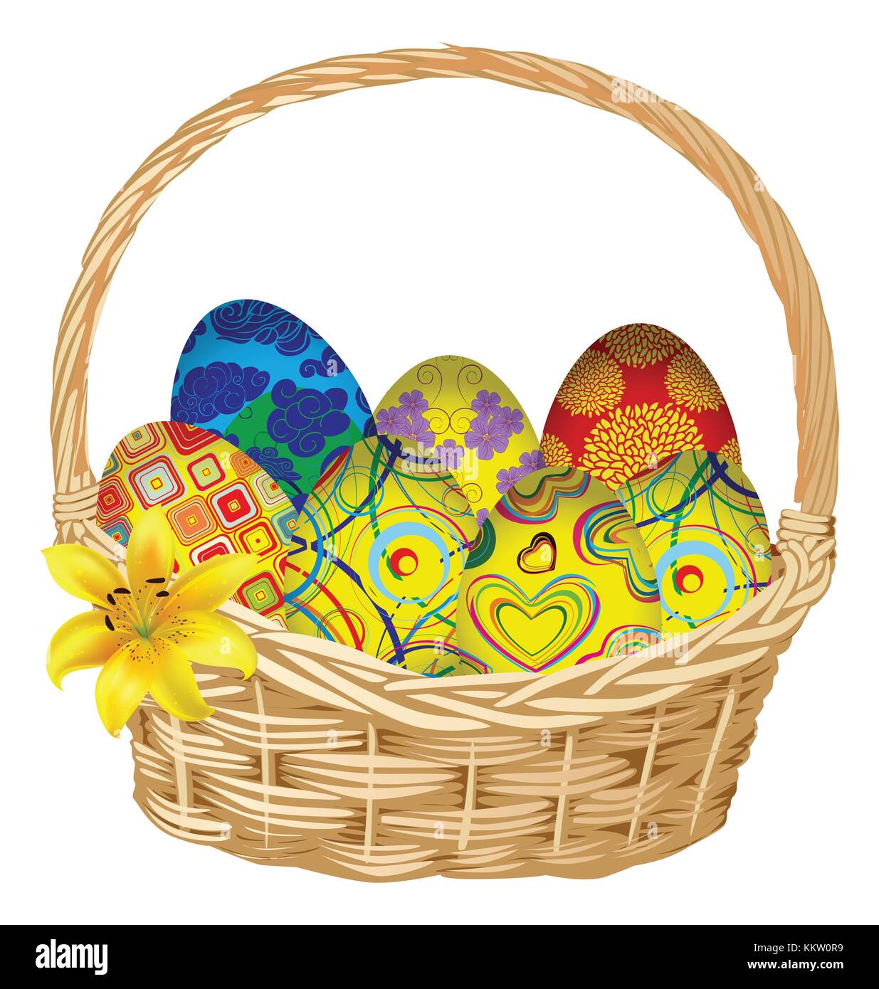 patterned Easter Eggs and bunnies Stock Photo - Alamy