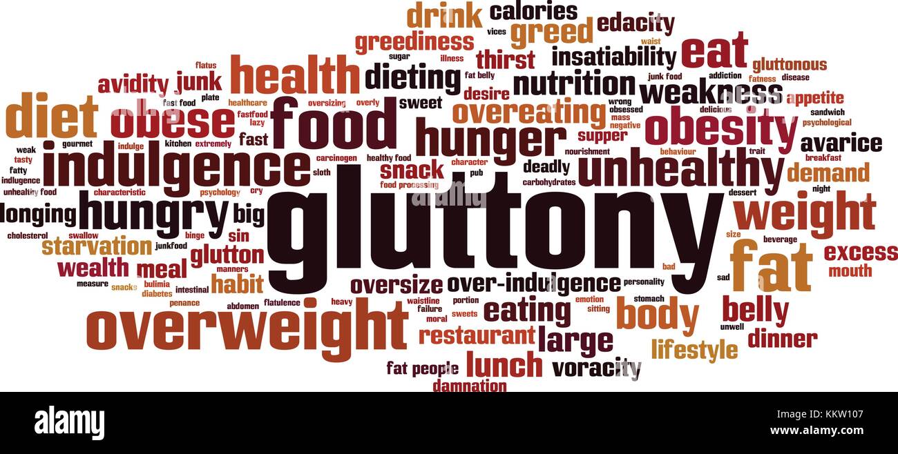 Gluttony word cloud concept. Vector illustration Stock Vector Image ...