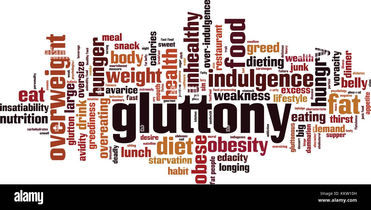 Gluttony word cloud concept. Vector illustration Stock Vector Image ...