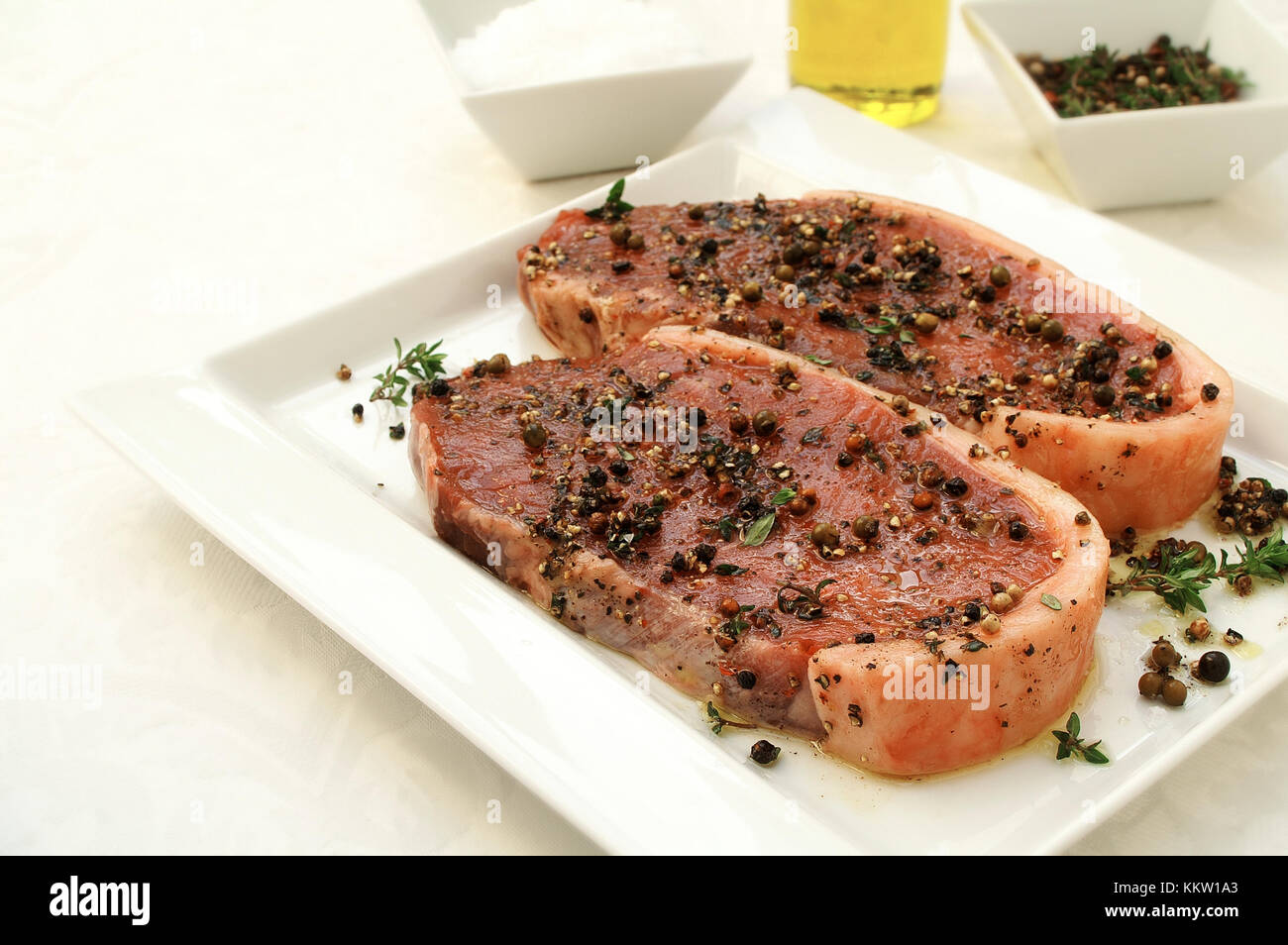 Raw Uncooked Steak Stock Photo - Alamy