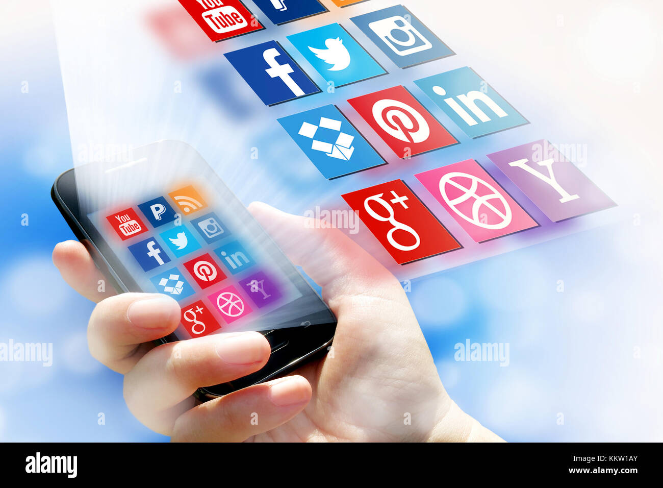 A social media concept - logotype collection of various social ...