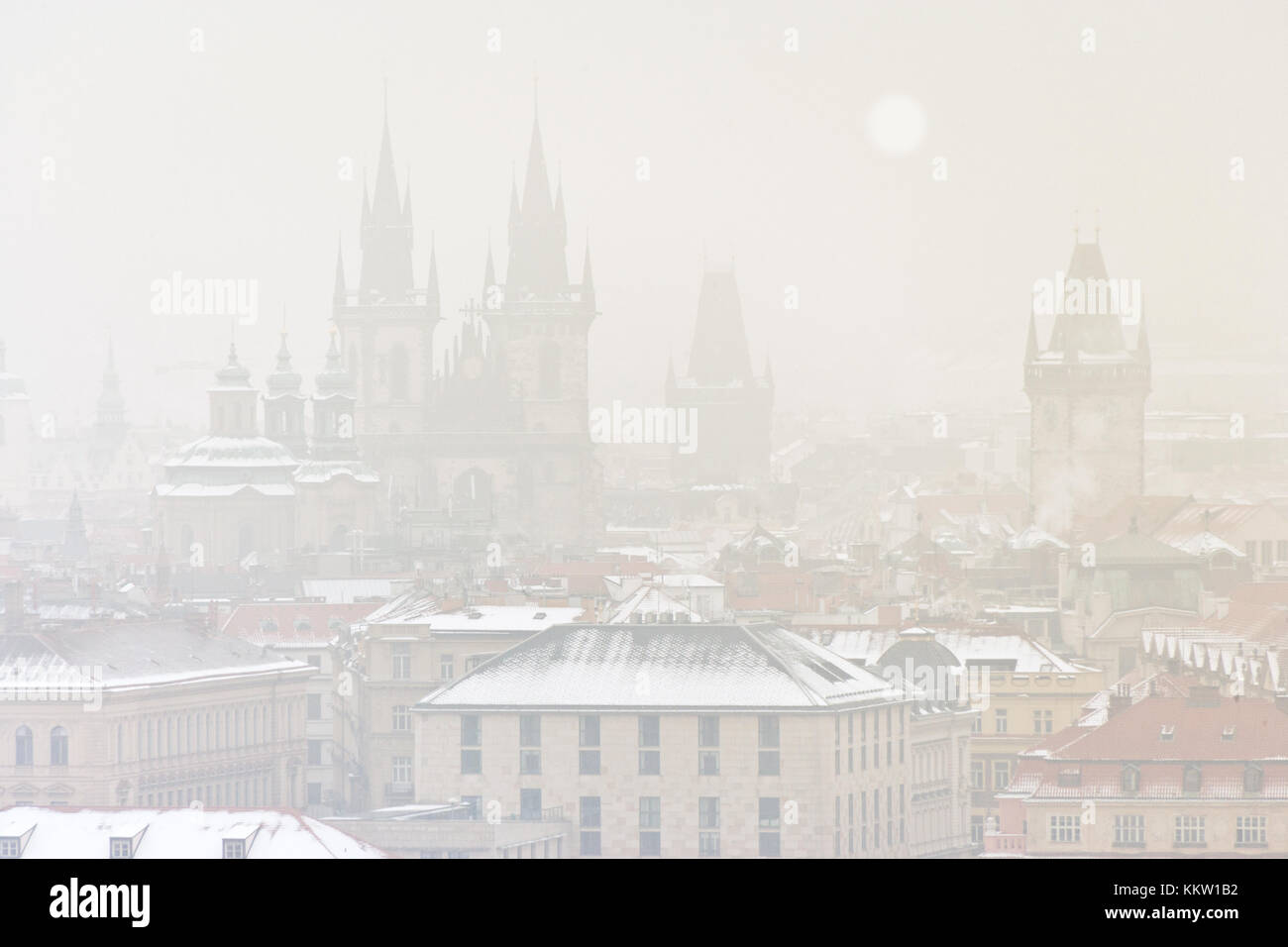 Prague towers in fog hi-res stock photography and images - Alamy