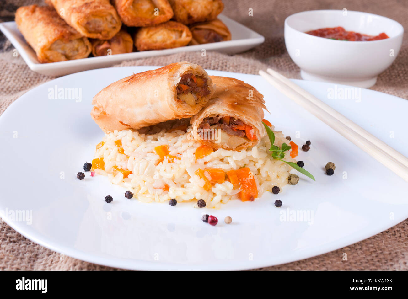 Rice springroll hi-res stock photography and images - Alamy