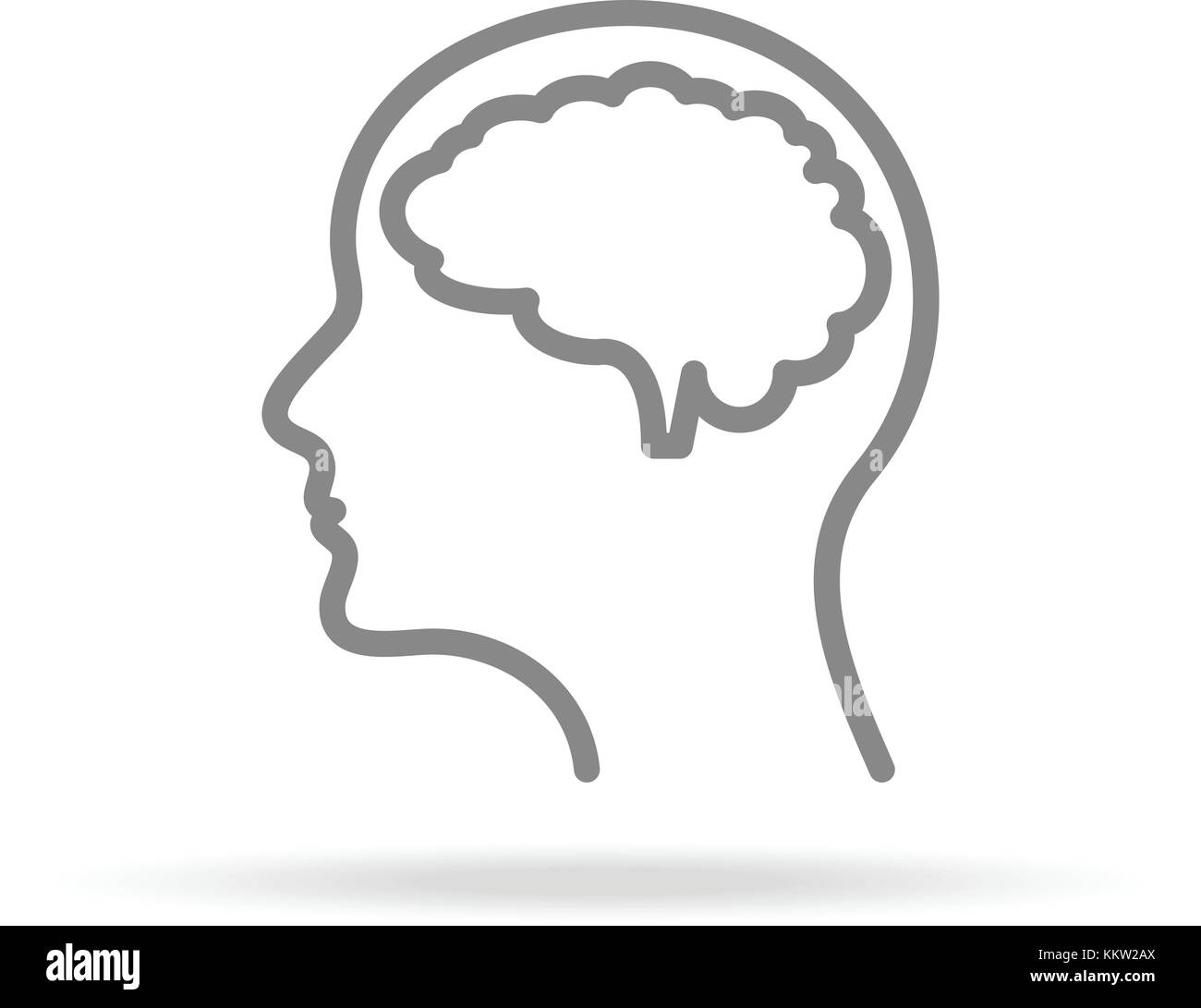Human Brain, Neurology Icon In Trendy Thin Line Style Isolated On White ...