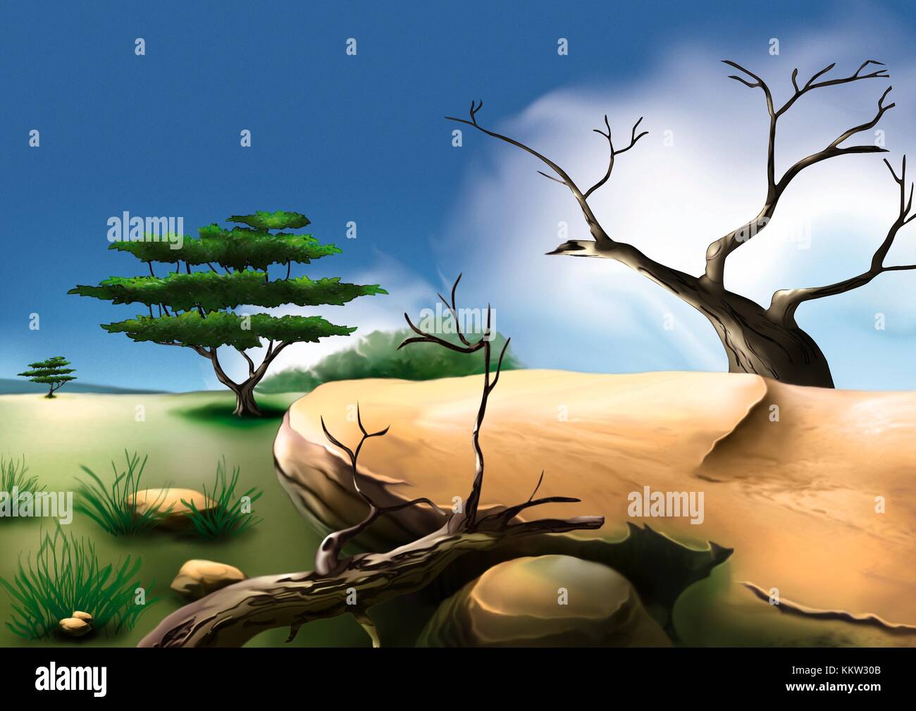 African Bush Landscape Stock Photo - Alamy