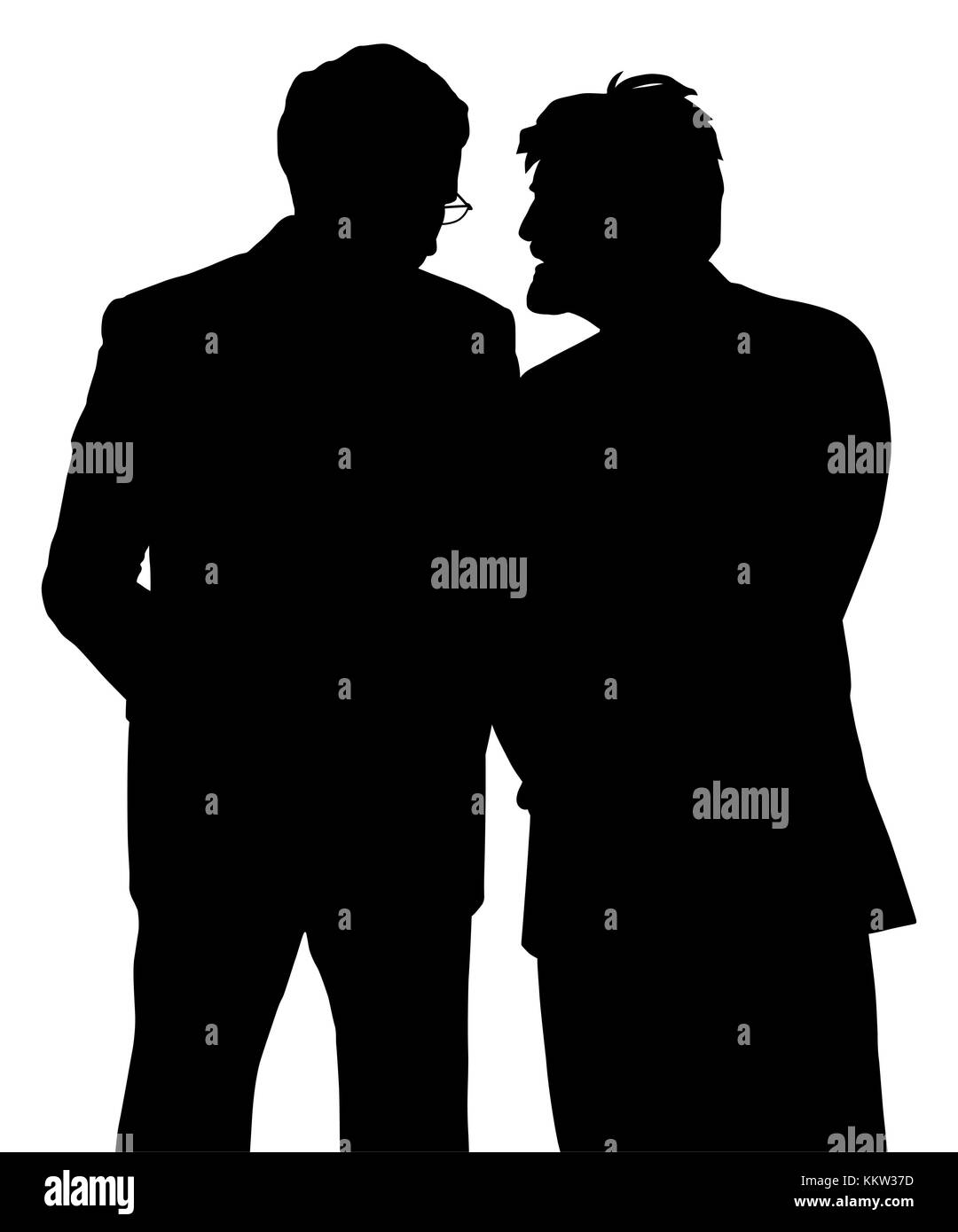Two Men Talking Silhouette