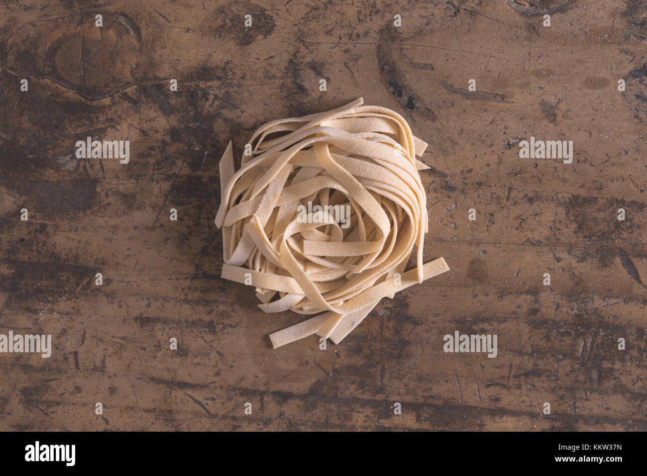 Hand made tagliatelle typical fresh pasta from Emilia-Romagna Stock ...