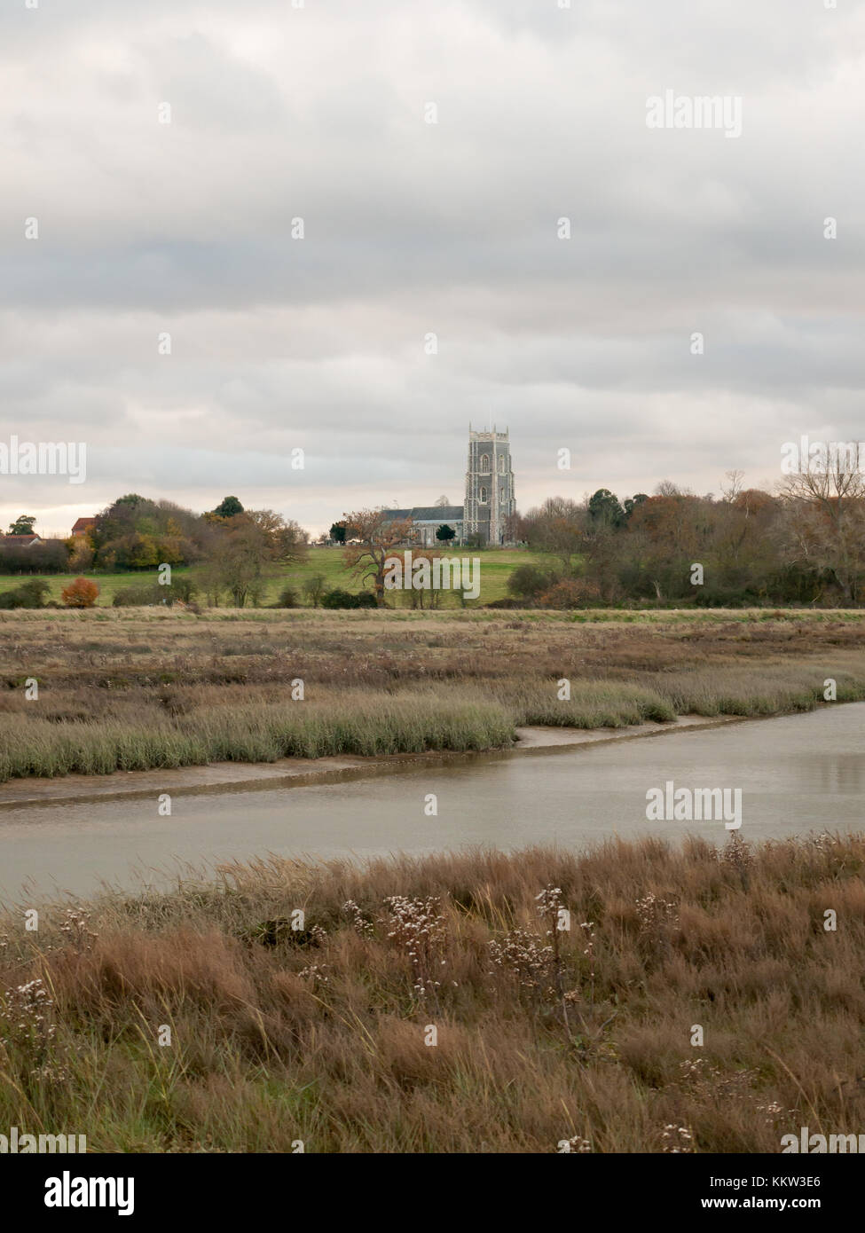 stream estuary running through countryside autumn Alresford Creek ...