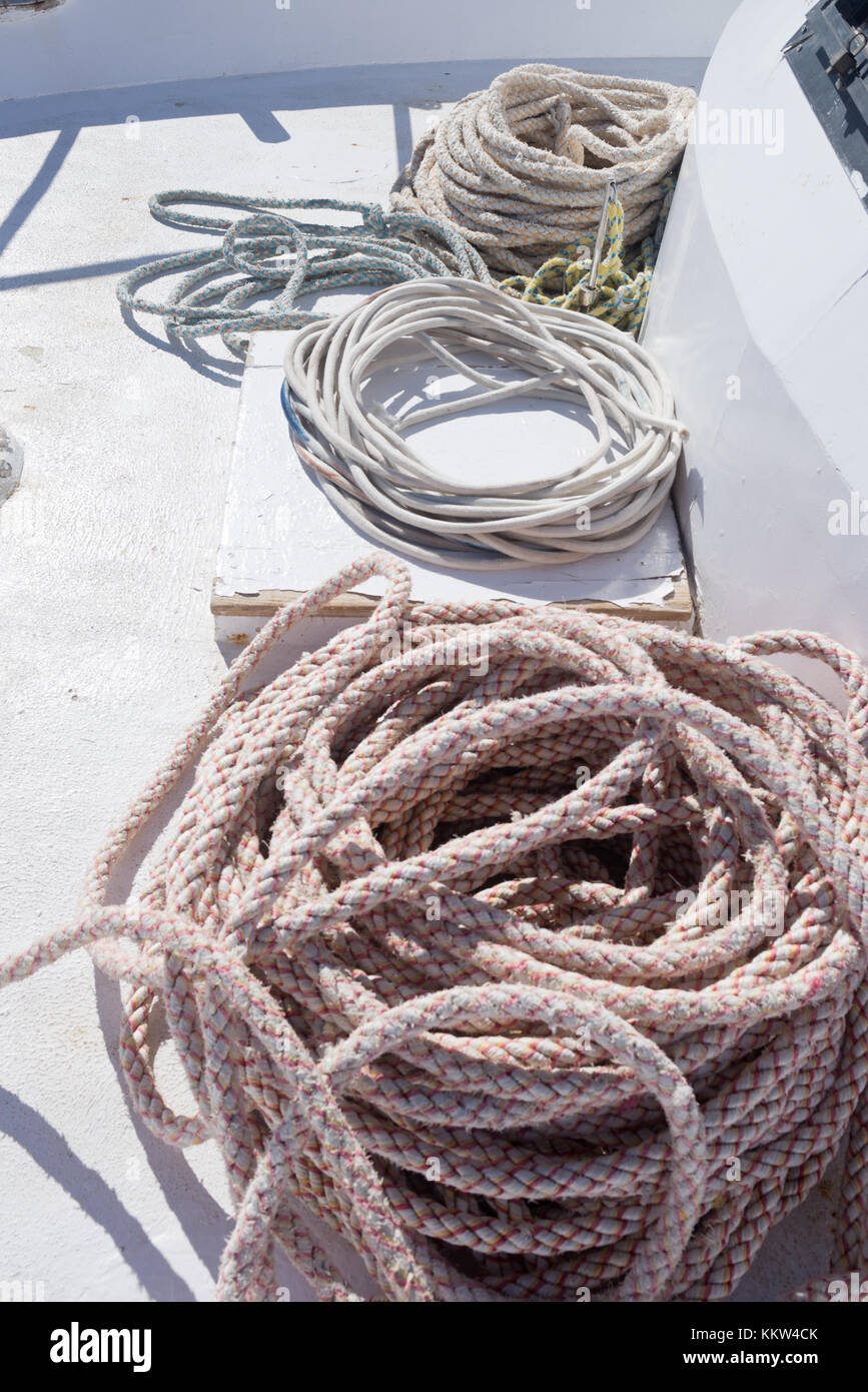 close up of boat ropes Stock Photo - Alamy
