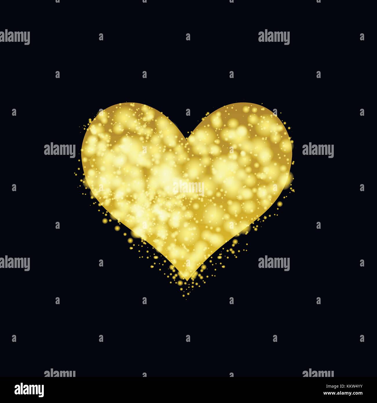 Golden magic Heart shape. Valentine Day symbol, Vector illustration ...