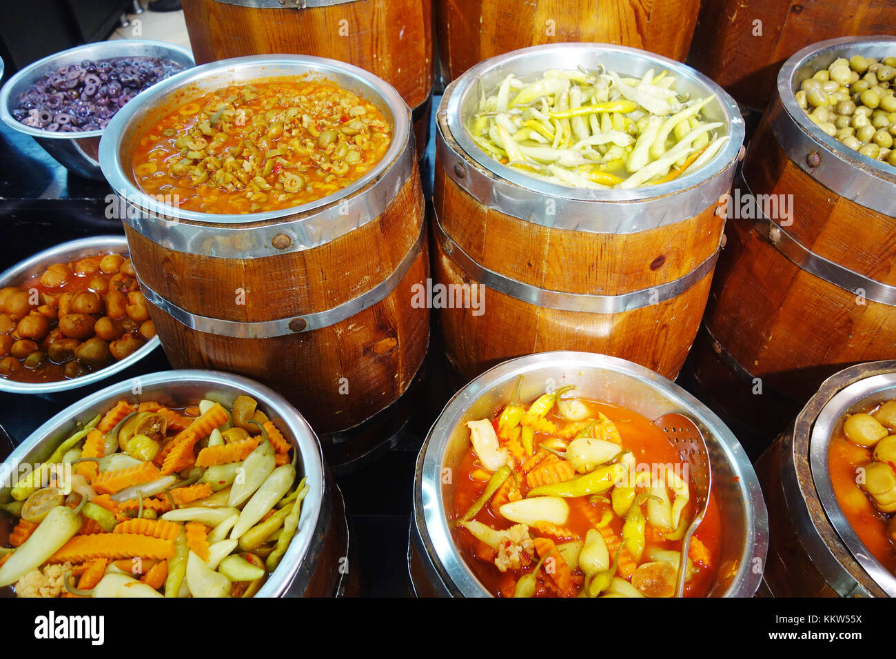 Marinated food in the supermarket Stock Photo - Alamy