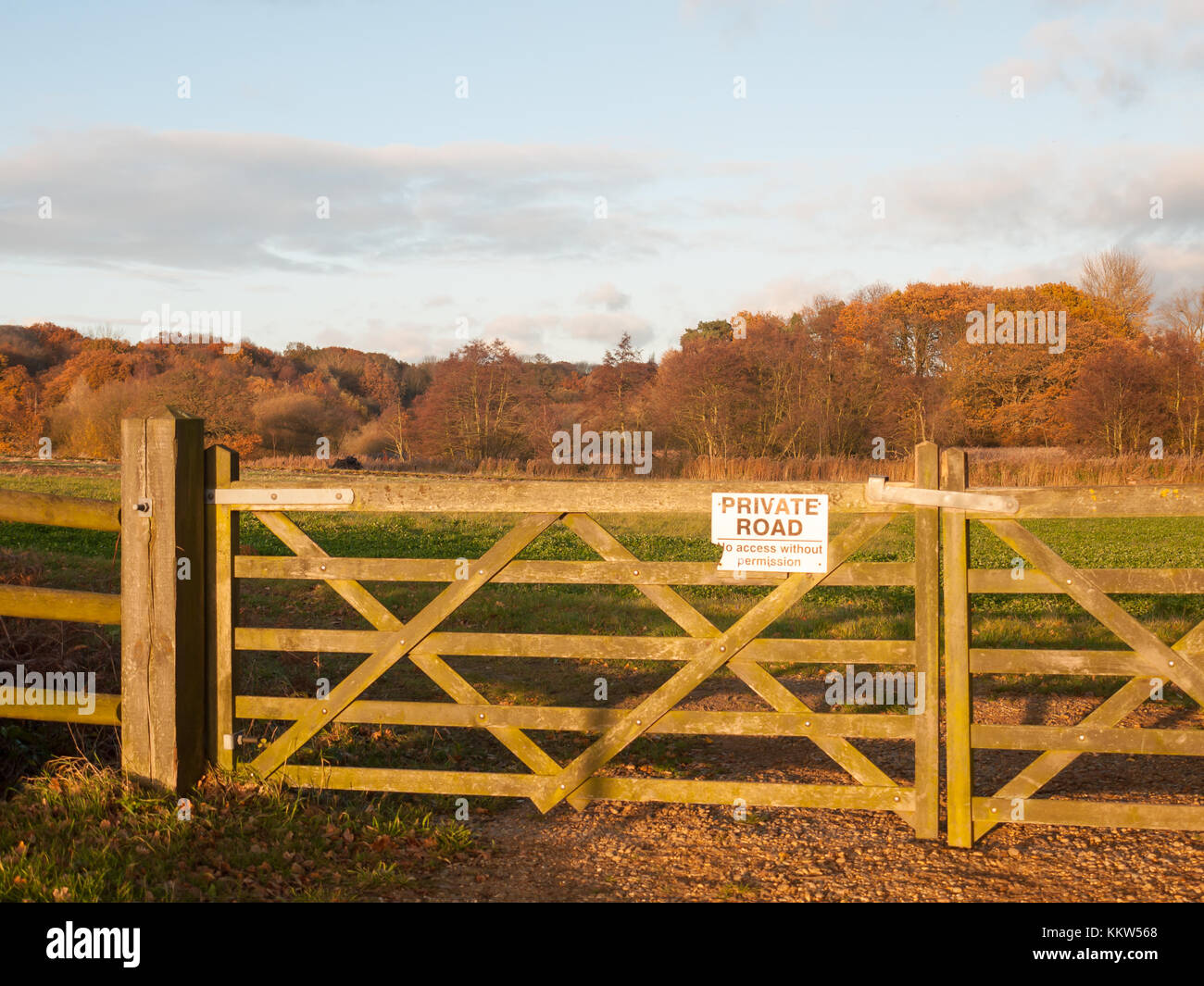 farmland countryside path trail track farm fence sign private road wood ...