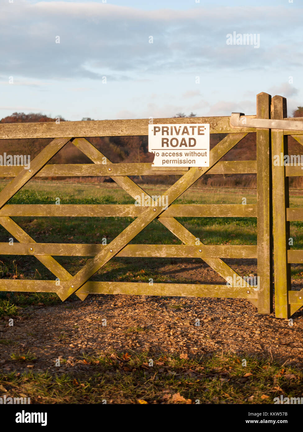 farmland countryside path trail track farm fence sign private road wood ...