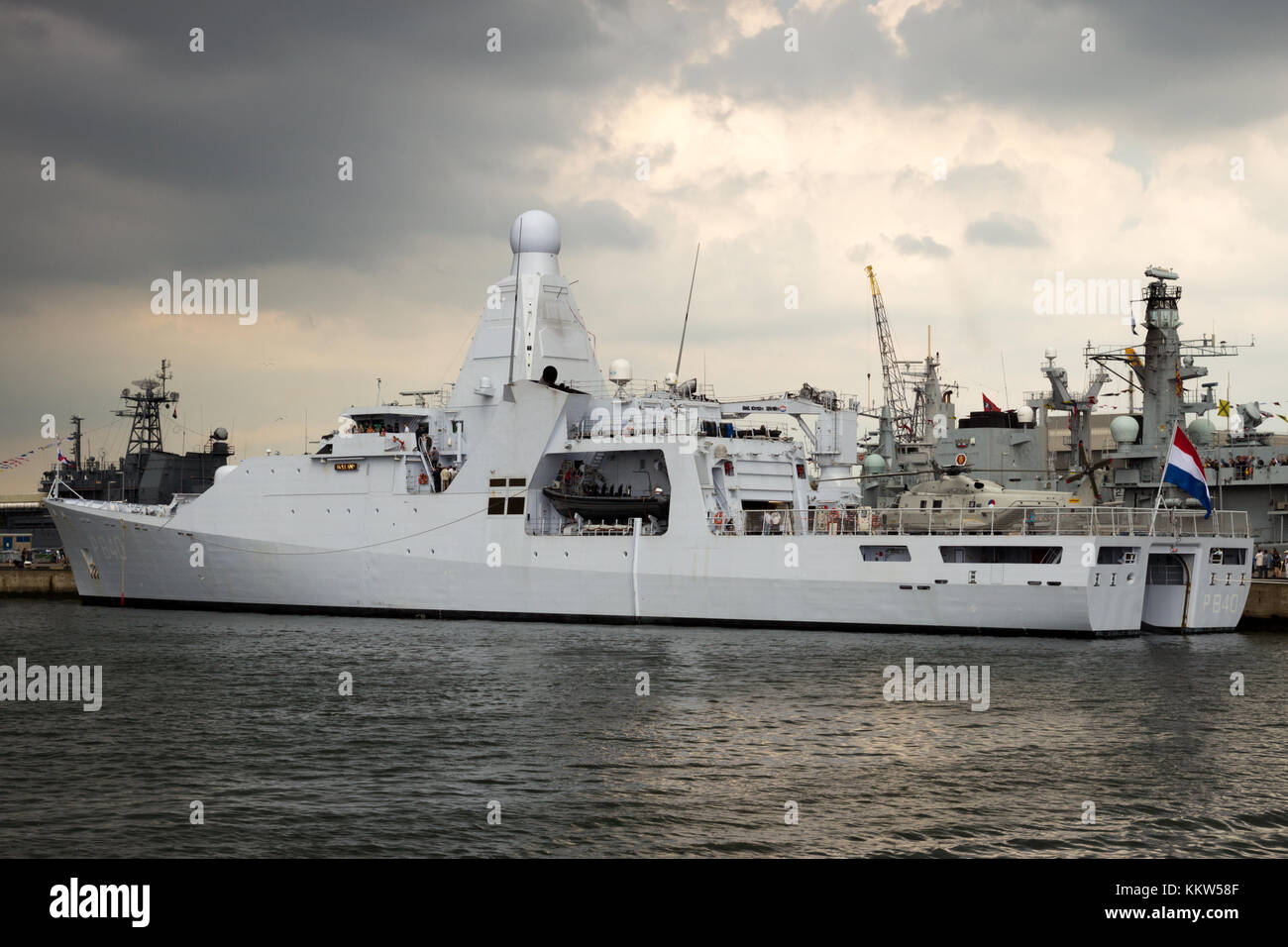 DEN HELDER, THE NETHERLANDS - JUL 7, 2012: New Dutch Navy patrol ship ...