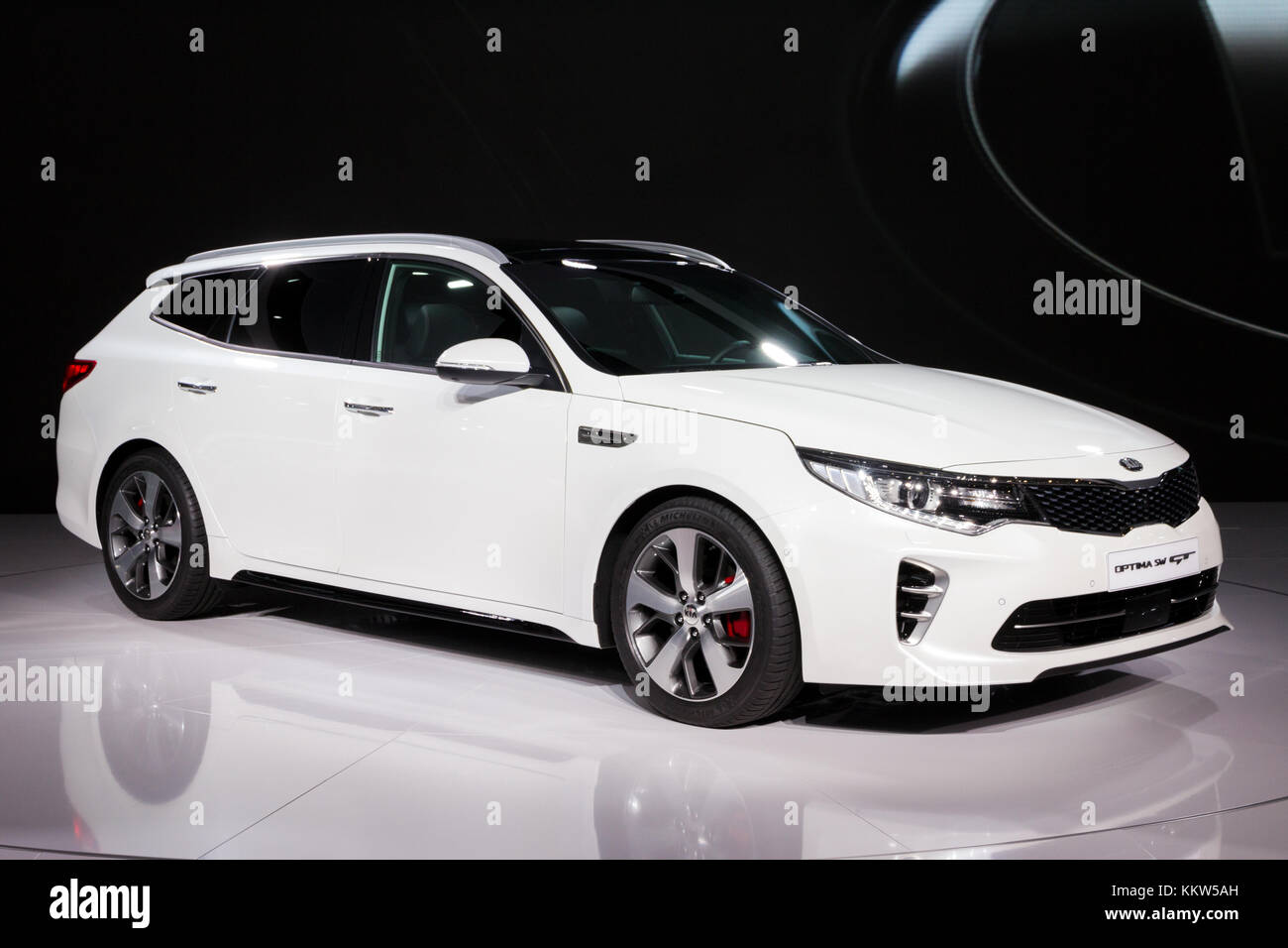GENEVA, SWITZERLAND - MARCH 1, 2016: Kia Optima SW GT car showcased at ...