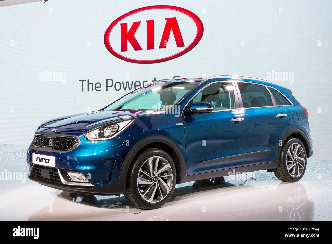 GENEVA, SWITZERLAND - MARCH 1, 2016: Kia Niro Hybrid crossover car ...