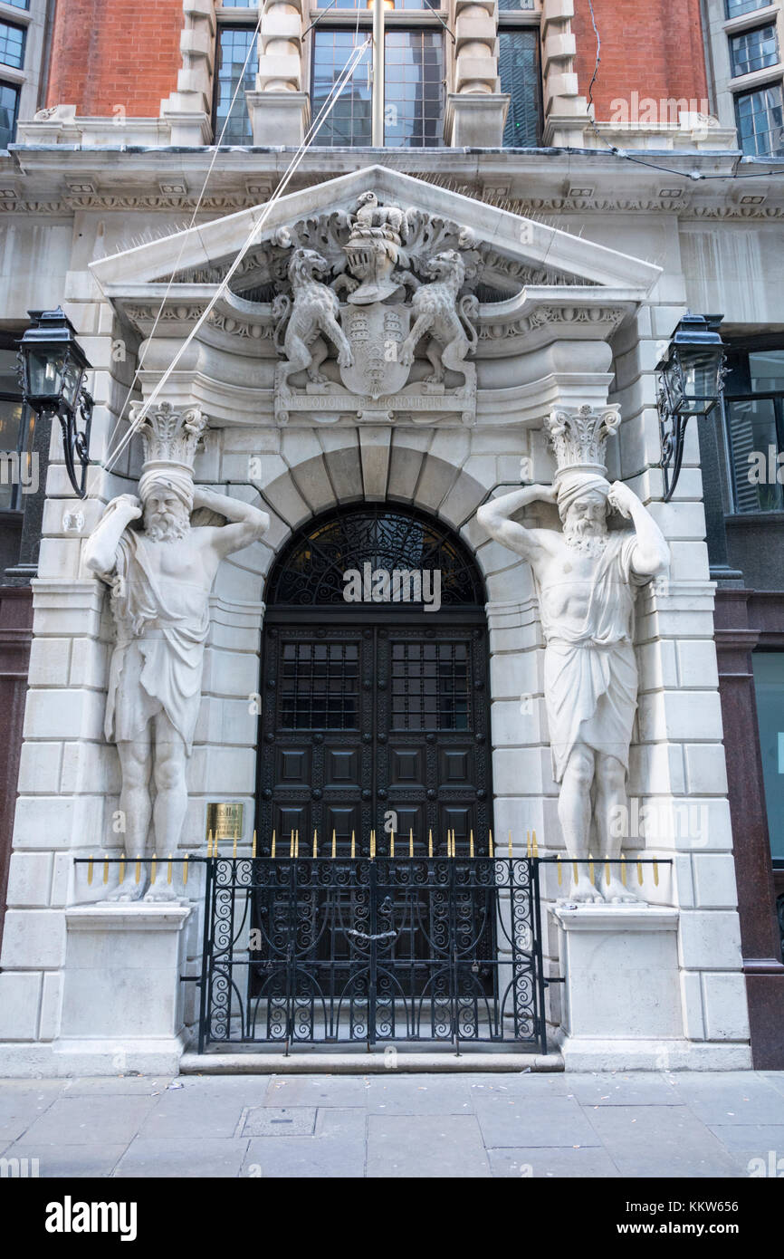Entrance to Drapers' Hall on Throgmorton Avenue, London, EC2, UK Stock ...