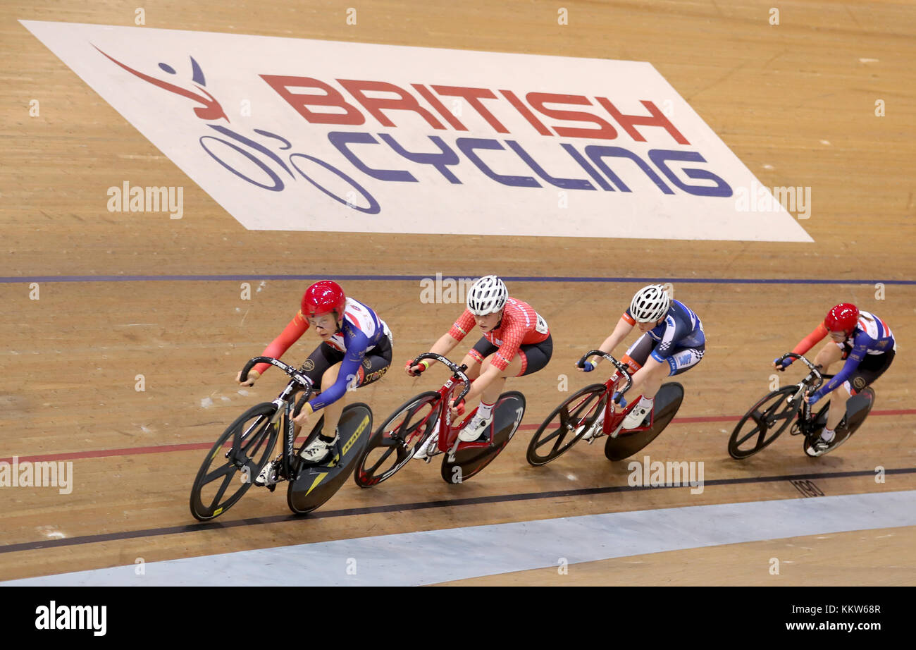 Storey Racing's Neah Evans (left) leads in the Elite Women's Points ...
