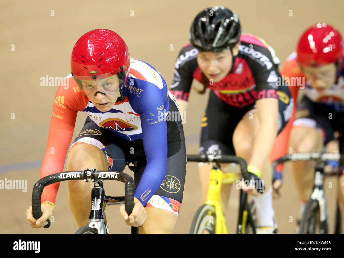 Storey Racing's Neah Evans (left) in the Elite Women's Points Race ...