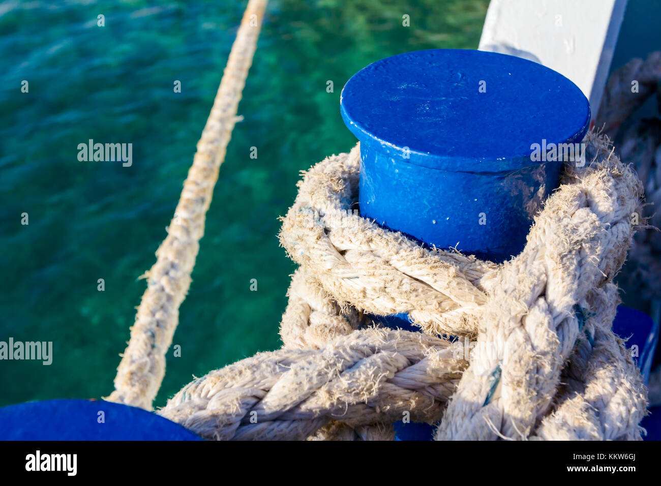 Vessel part, coil where boats are tied up with rope for the dock ...