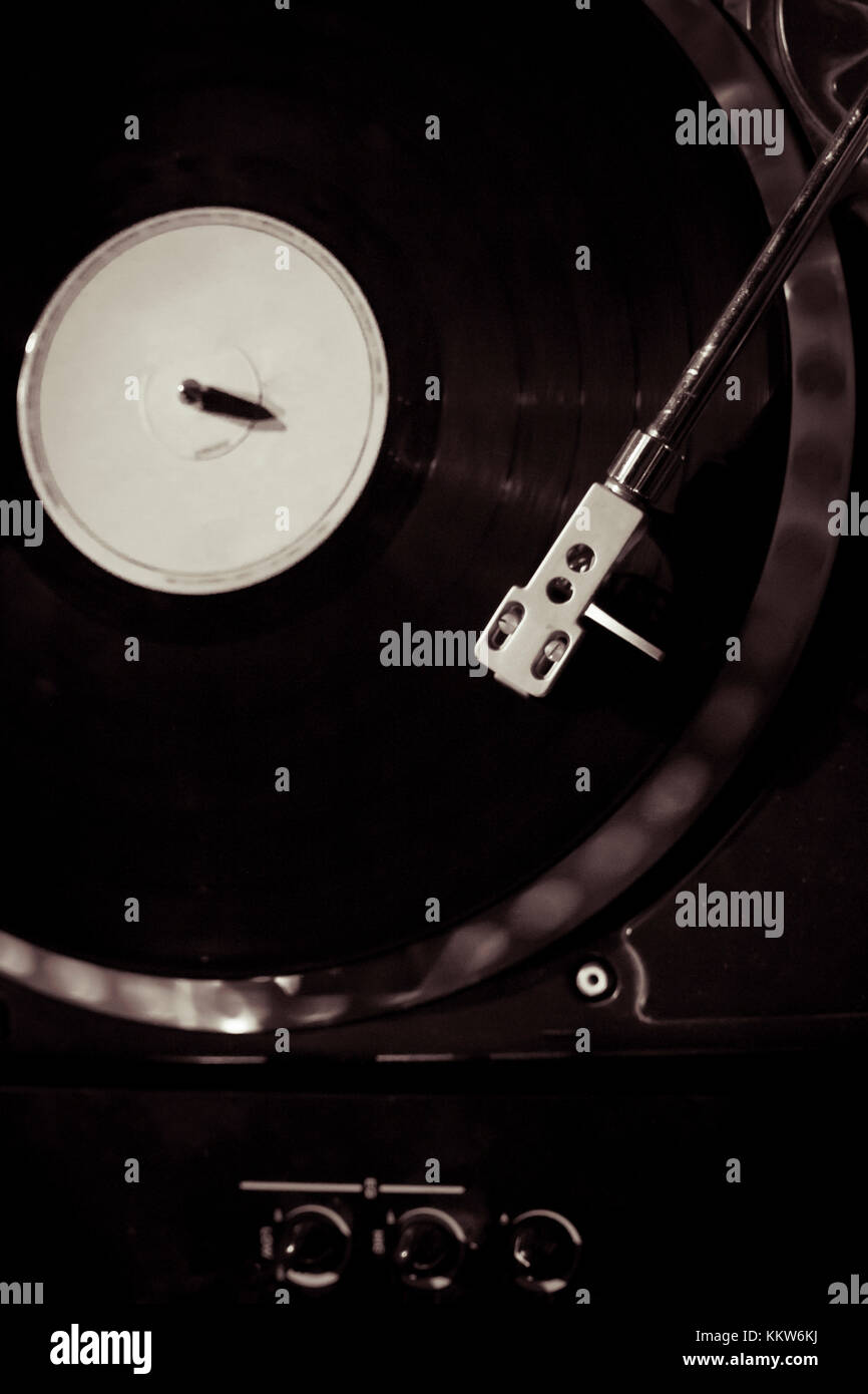 Favorite dj tools, plates and sliders to create music Stock Photo - Alamy