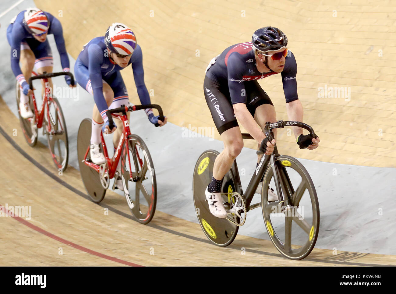 JLT Condor's Ed Clancy (right) in the Elite Men's Points Race during ...