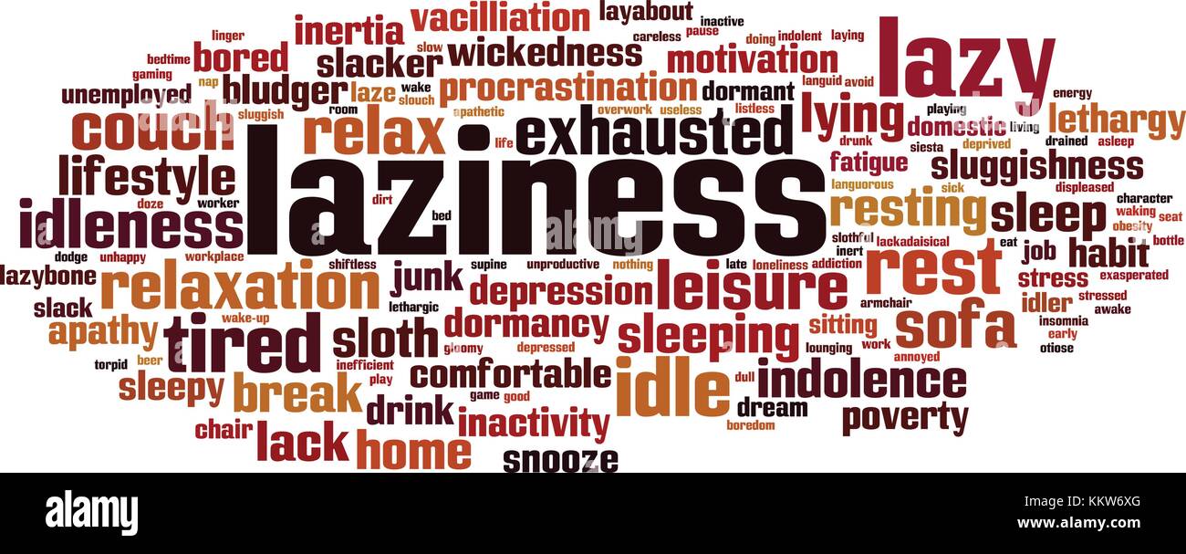 Laziness word cloud concept. Vector illustration Stock Vector Image ...