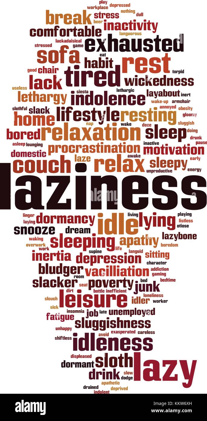 Laziness word cloud concept. Vector illustration Stock Vector Image ...