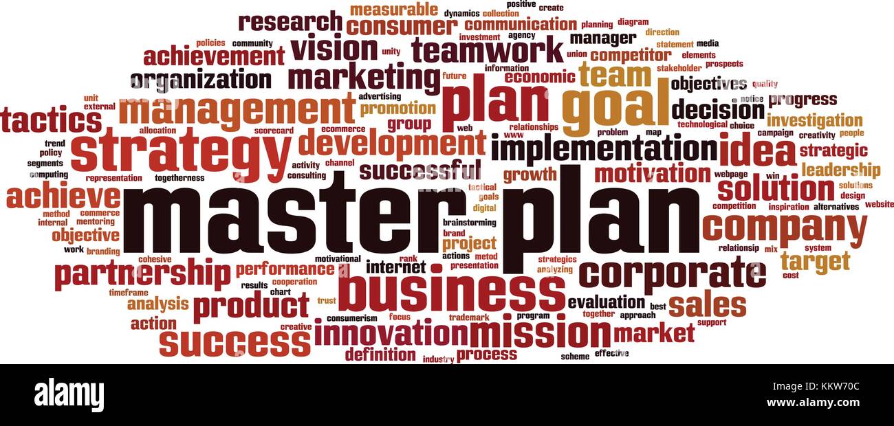 Master plan word cloud concept. Vector illustration Stock Vector Image ...