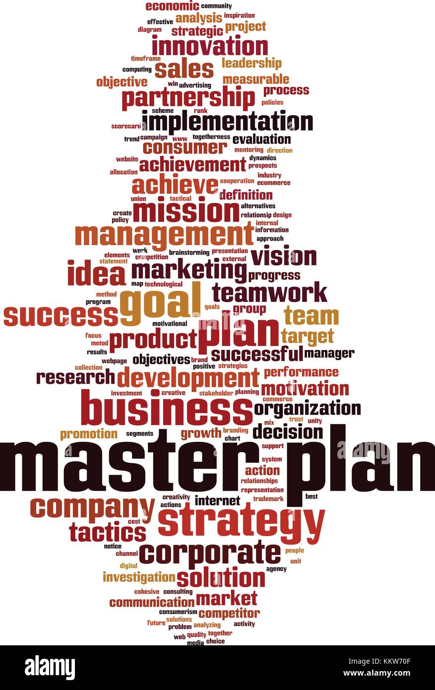 Master plan word cloud concept. Vector illustration Stock Vector Image ...