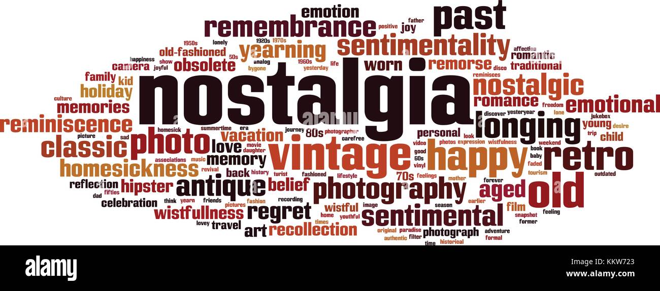 Nostalgia word cloud concept. Vector illustration Stock Vector Image ...
