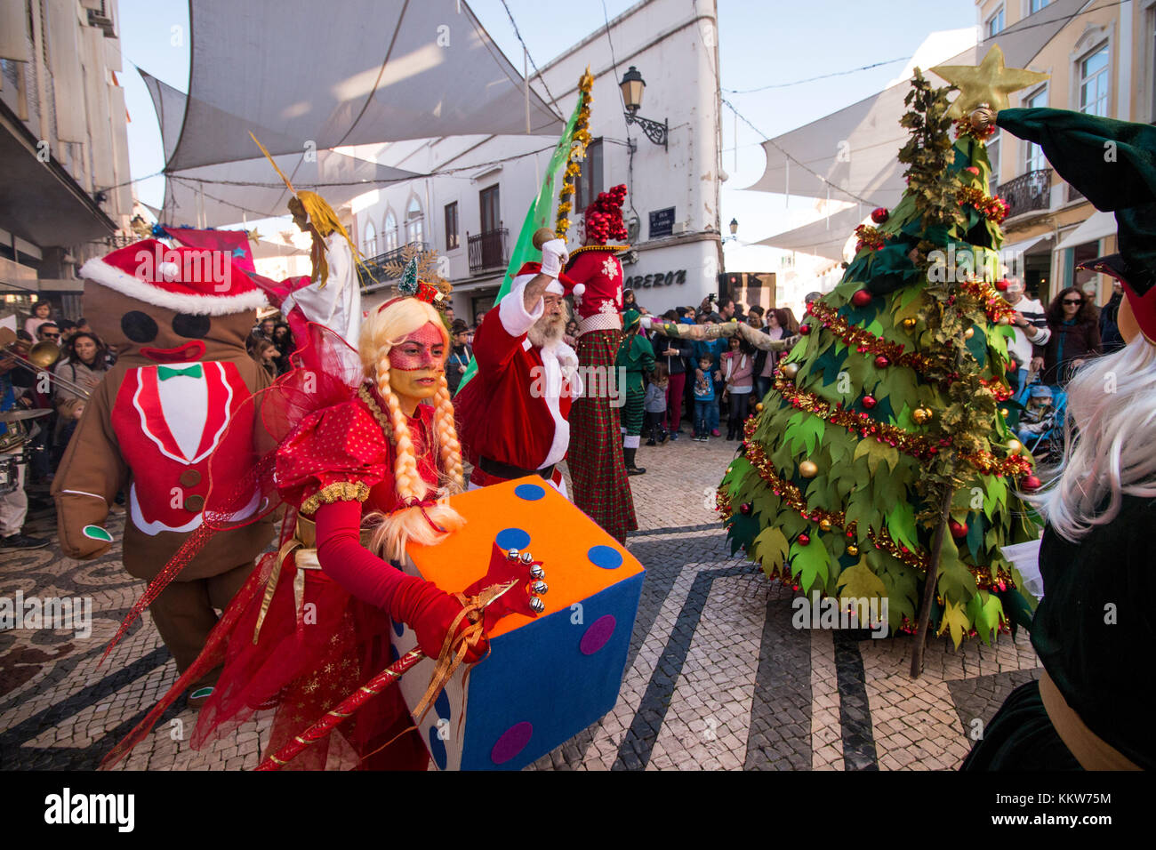 FARO, PORTUGAL - 1st DECEMBER : The arrival of Santa Claus parade in ...