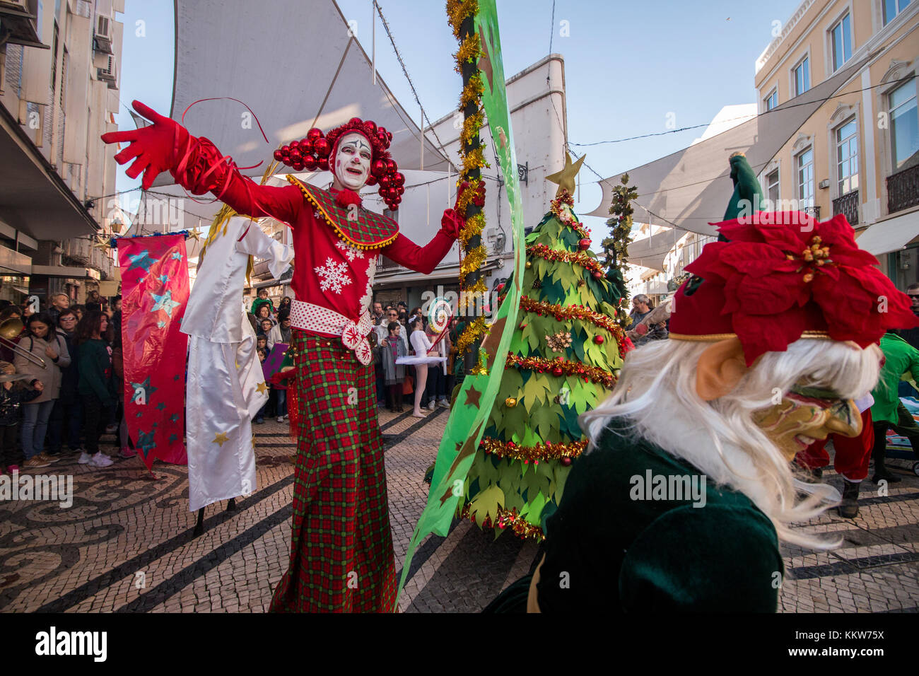 FARO, PORTUGAL - 1st DECEMBER : The arrival of Santa Claus parade in ...
