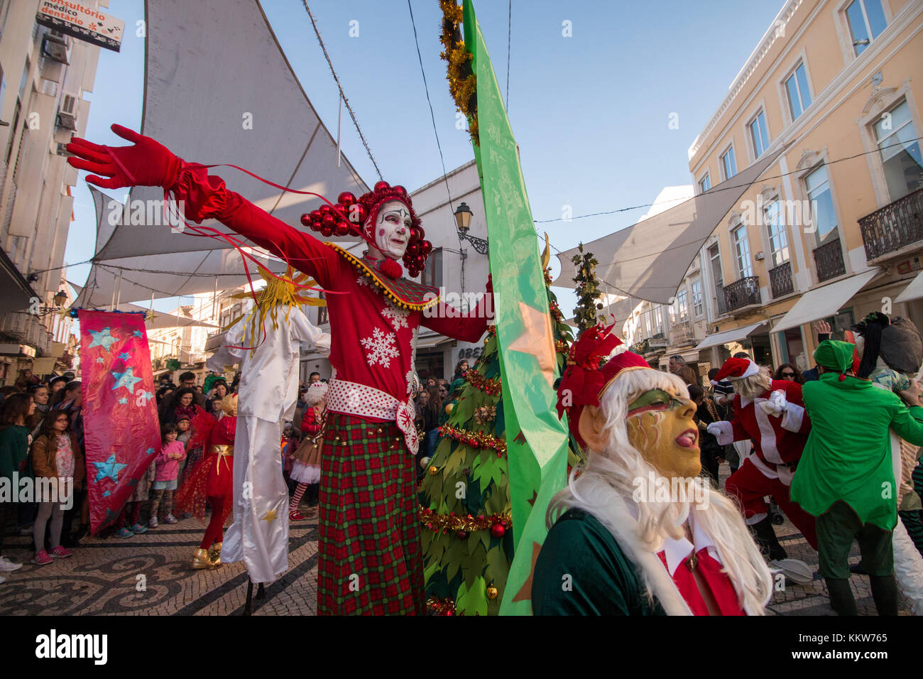 FARO, PORTUGAL - 1st DECEMBER : The arrival of Santa Claus parade in ...