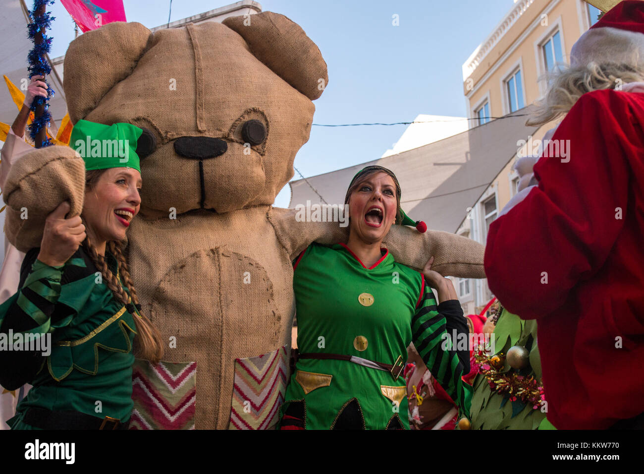 FARO, PORTUGAL - 1st DECEMBER : The arrival of Santa Claus parade in ...