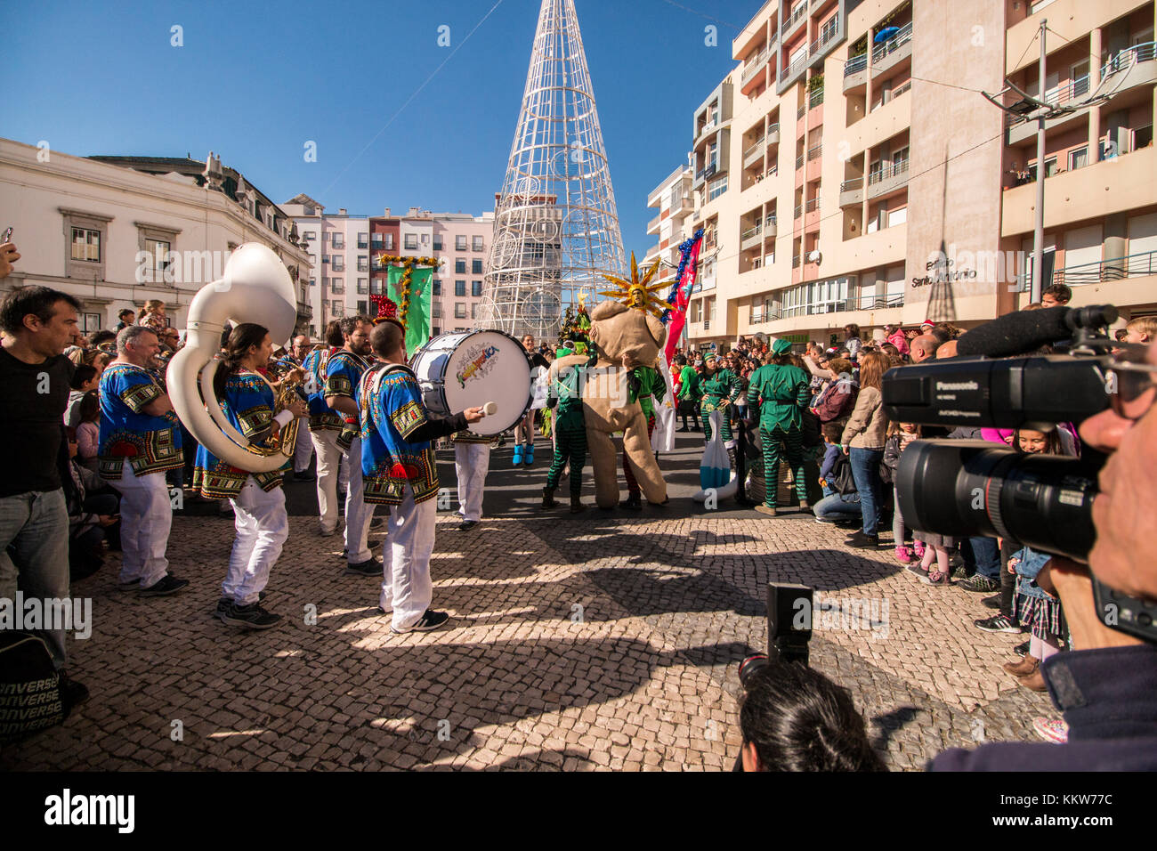 FARO, PORTUGAL - 1st DECEMBER : The arrival of Santa Claus parade in ...