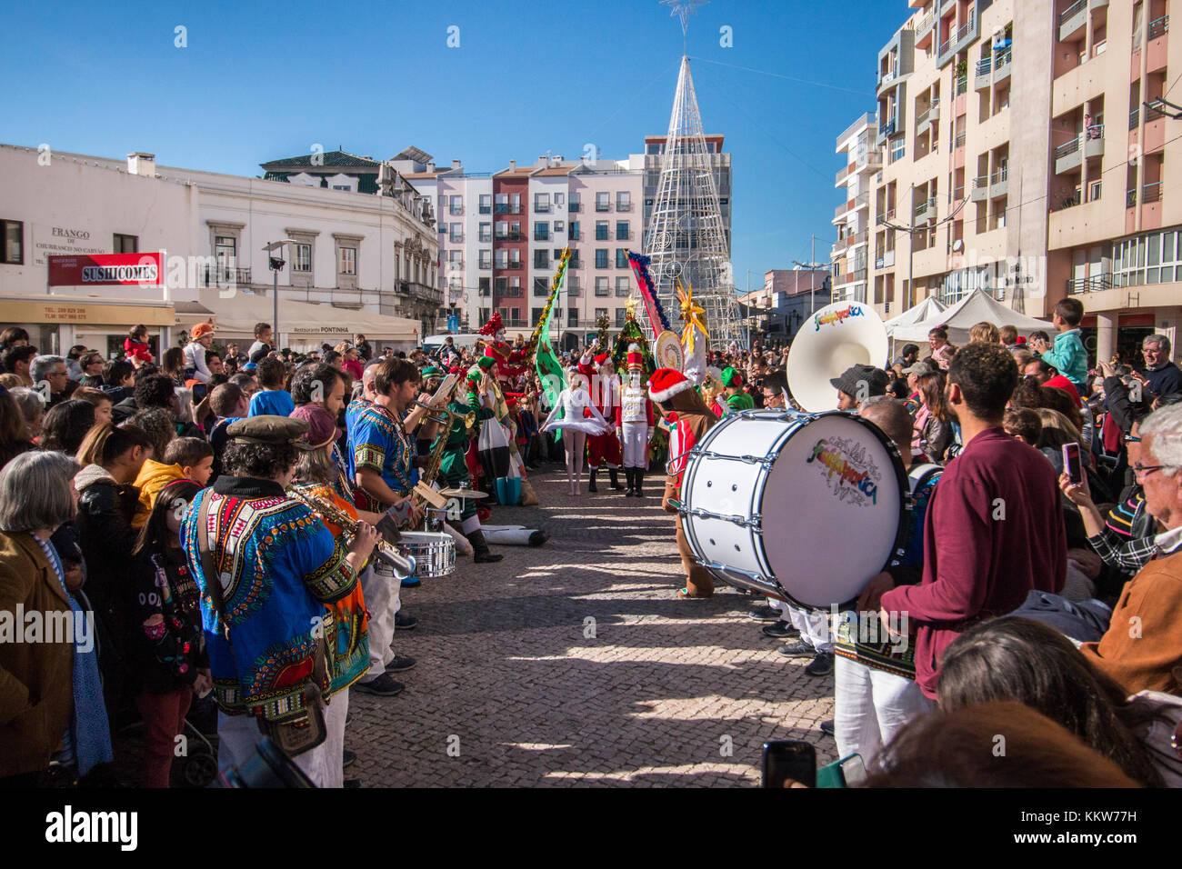 FARO, PORTUGAL - 1st DECEMBER : The arrival of Santa Claus parade in ...