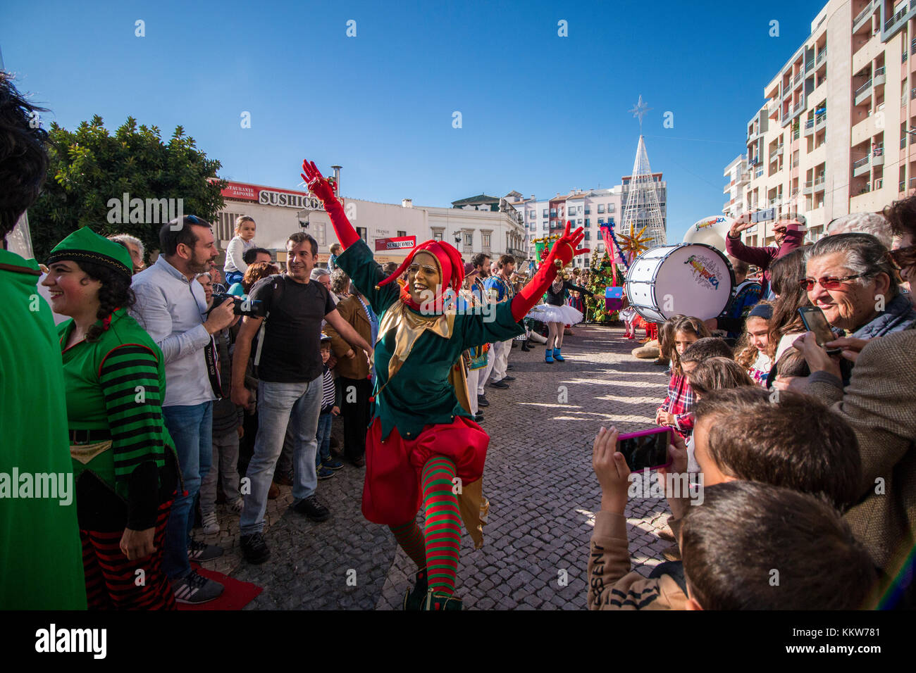 FARO, PORTUGAL - 1st DECEMBER : The arrival of Santa Claus parade in ...