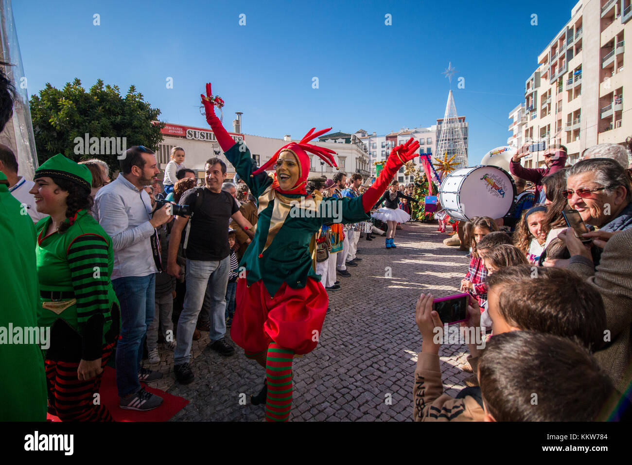 FARO, PORTUGAL - 1st DECEMBER : The arrival of Santa Claus parade in ...